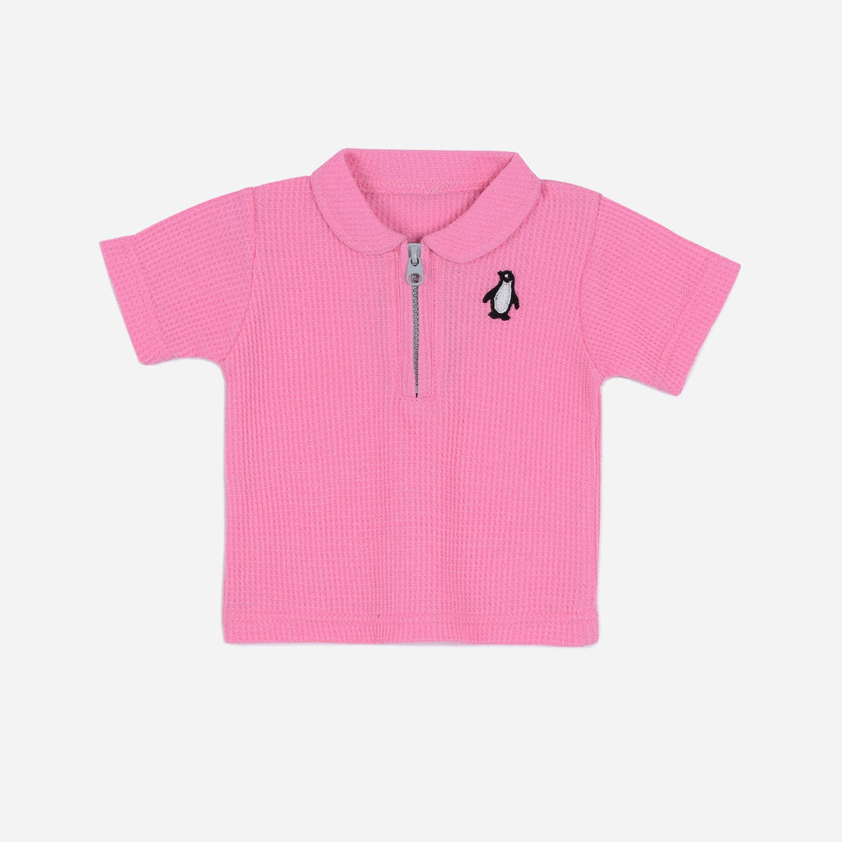 Plush-Waffle Textured Polo Sets-Pink – Nifty.pk