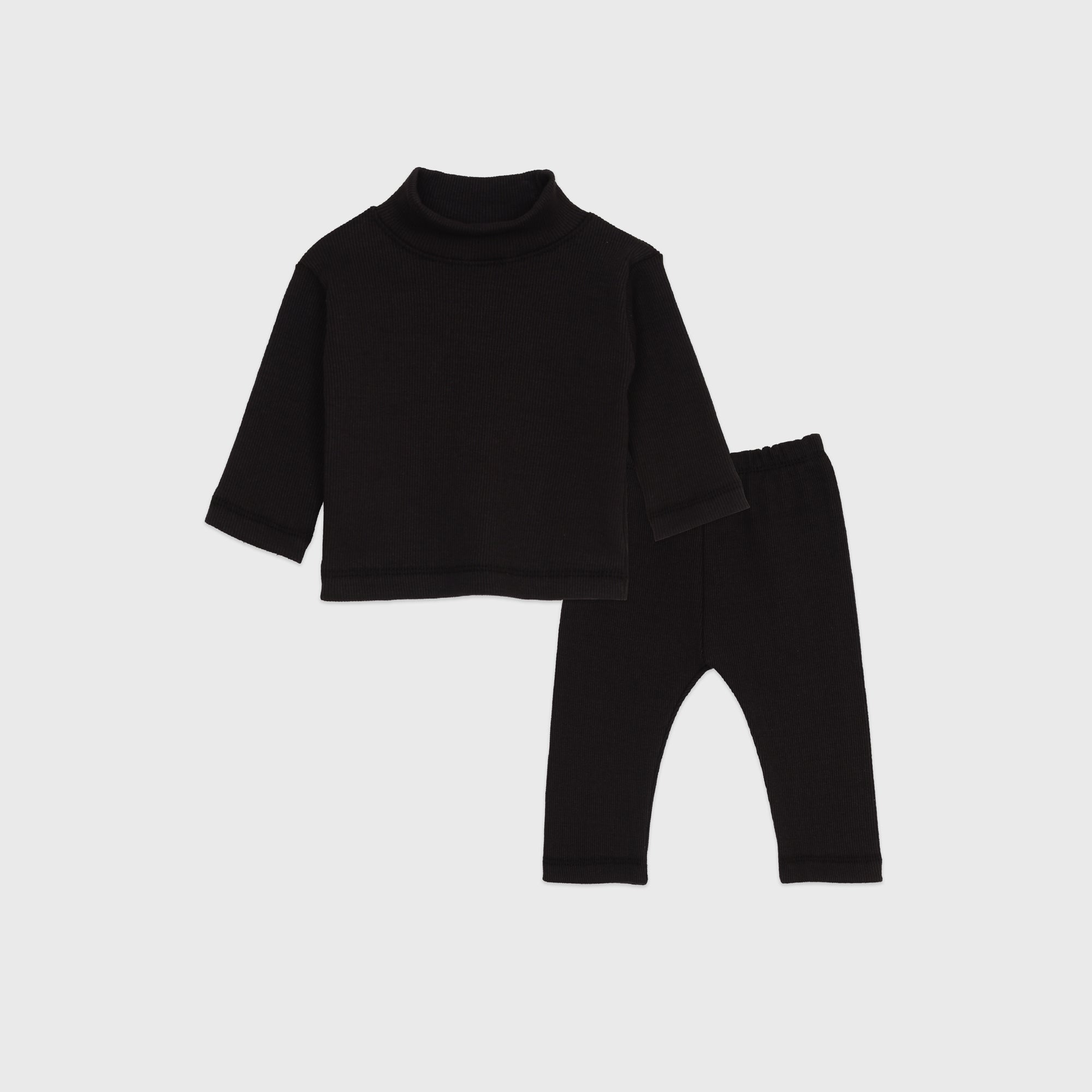 Plush-High Neck Style Ribbed knit Sweat Set - Charcoal – Nifty.pk